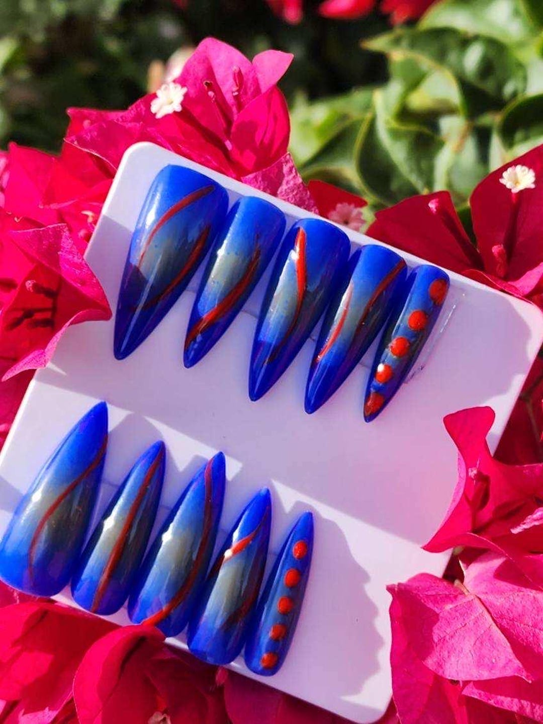 Electric Sunset Press on Nails - Etsy