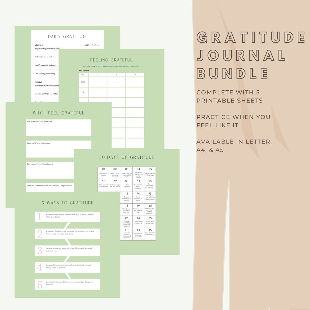 Diario de gratitud imprimible / plantilla descargable / Lista - Etsy México