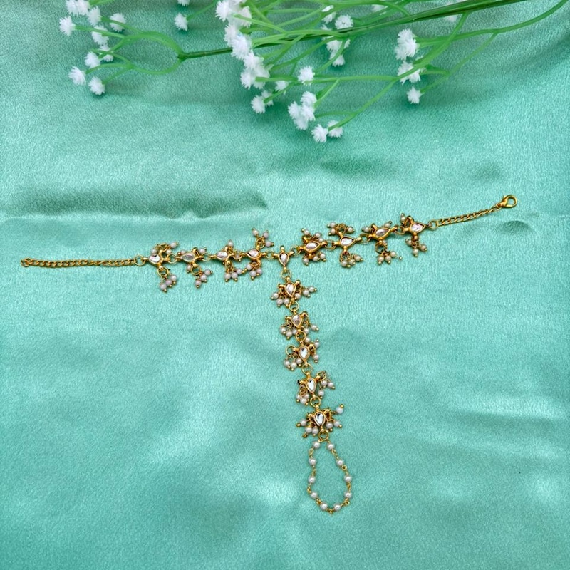 Gold Kundan Hathphool - Etsy