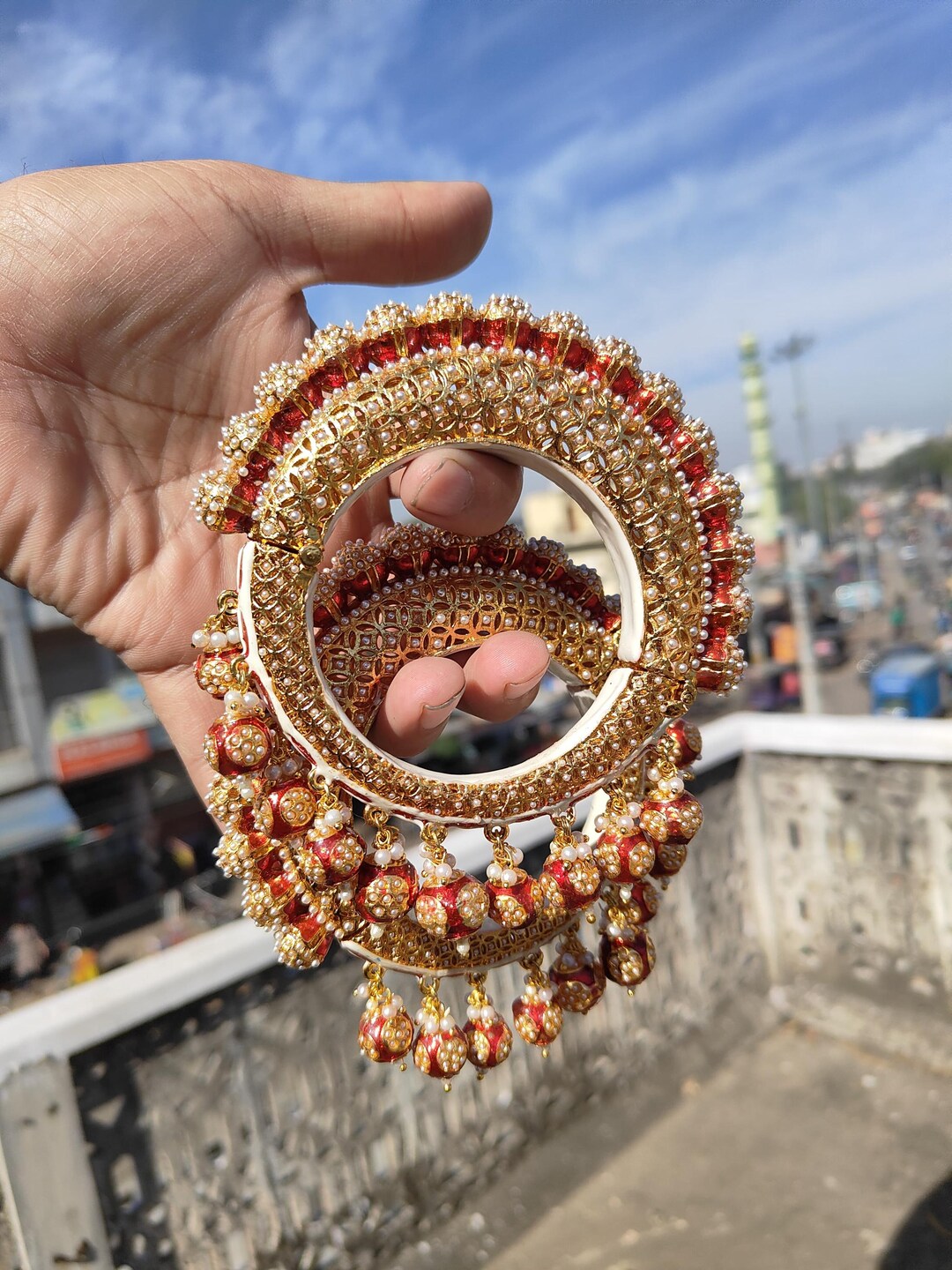 Kundan Bangles/gold Pacheli/indian Bangles/indian Kada/openable Bangle ...