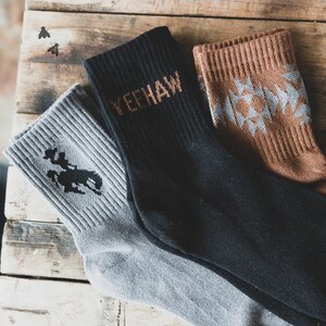 Western Crew Socks 3 Pair Pack - Etsy