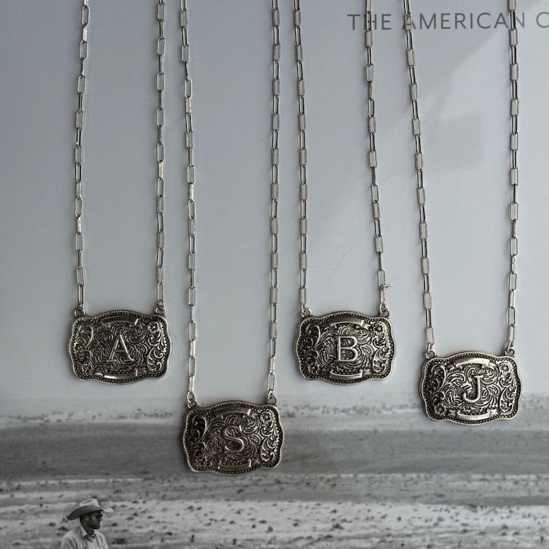 Buckle Initial Necklaces - Etsy
