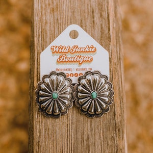 Concho Turquoise Studs - Etsy