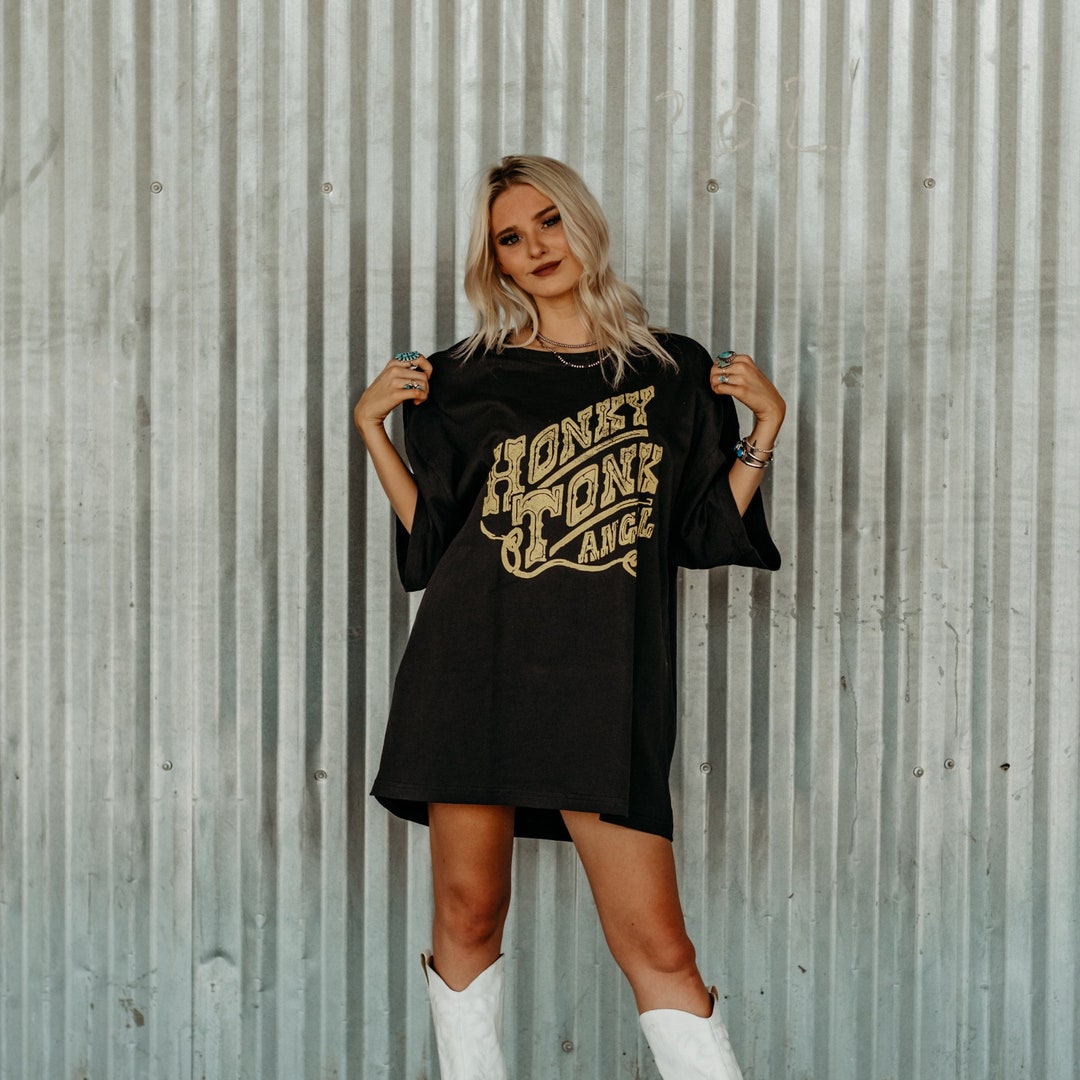 Oversized Honky Tonk Angel Graphic Tee - Etsy