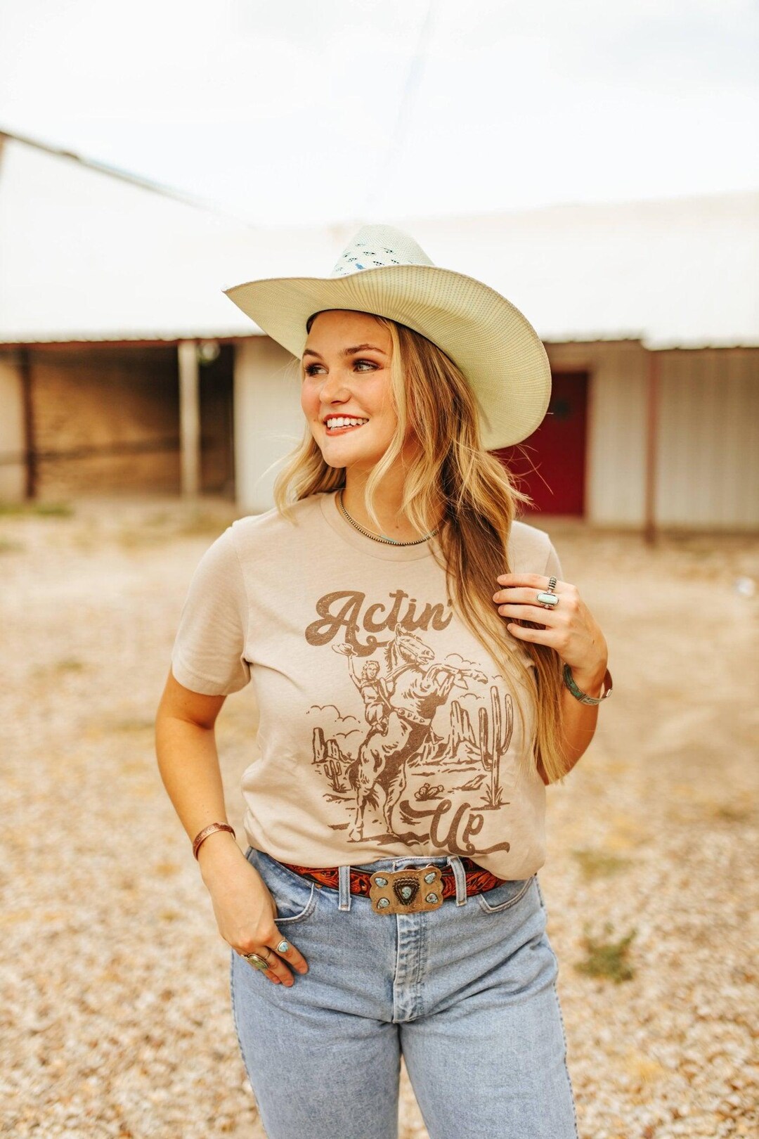 Actin’ up Cowgirl Horse Graphic Tee - Etsy