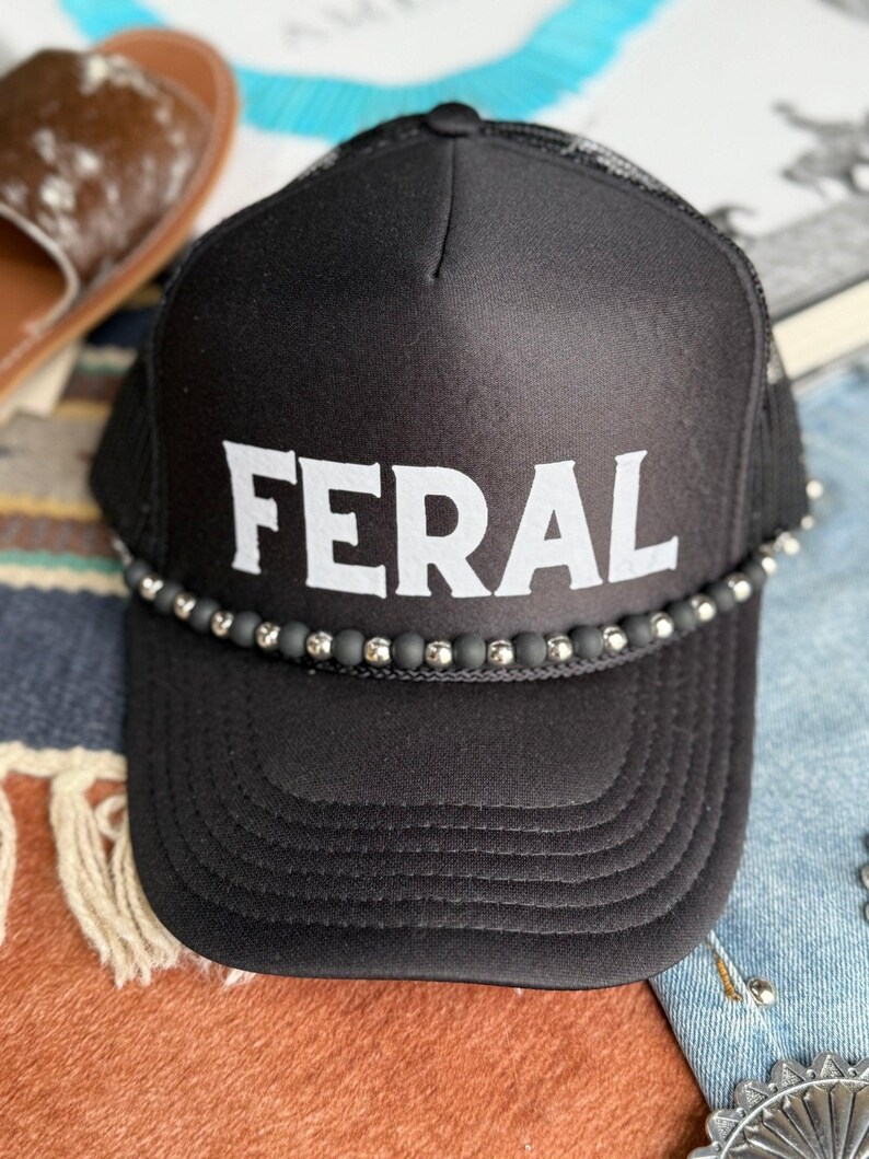 Black and Silver Beads Hat Chain - Etsy