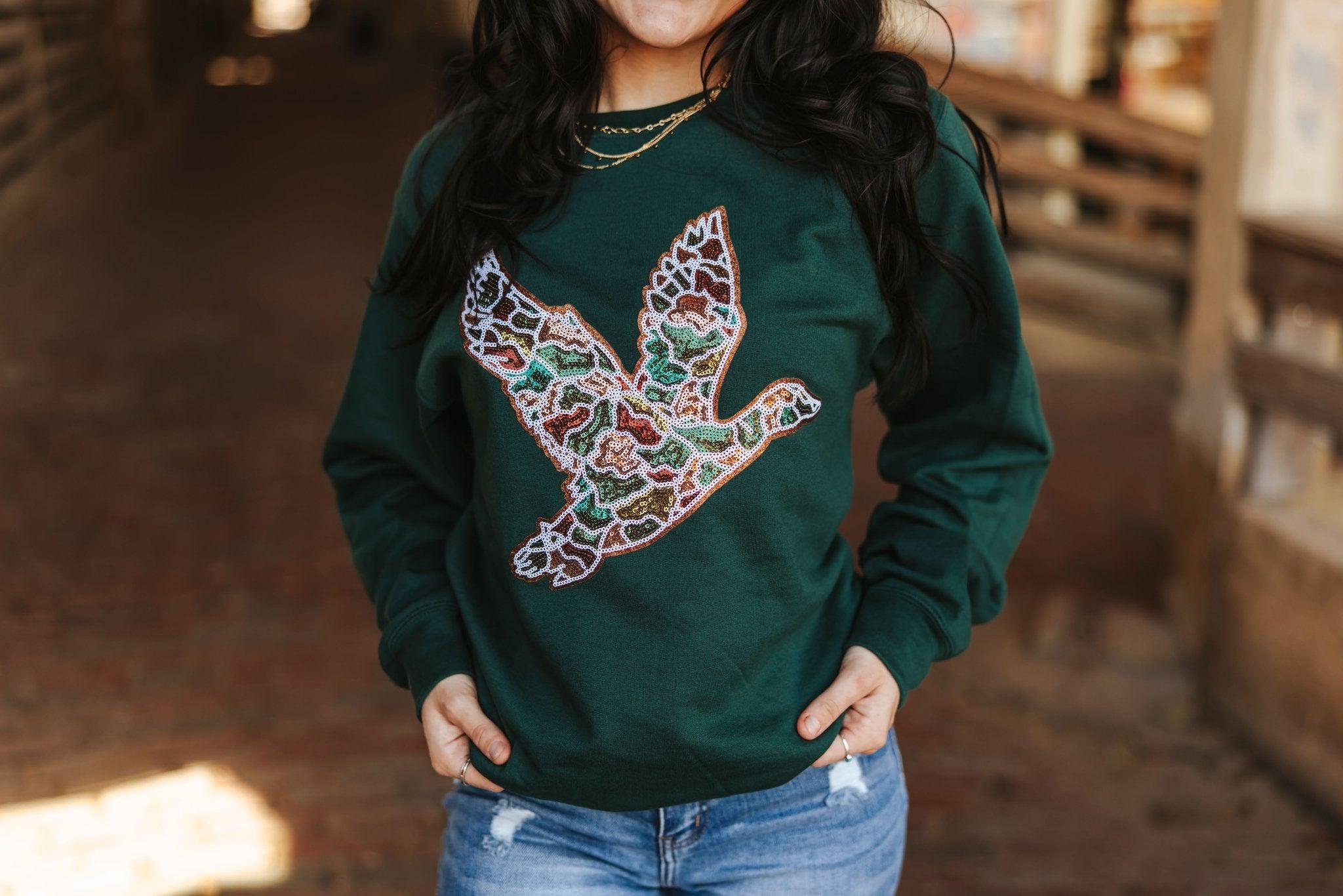 Sequin Duck Camo Patch Sweatshirt - Etsy