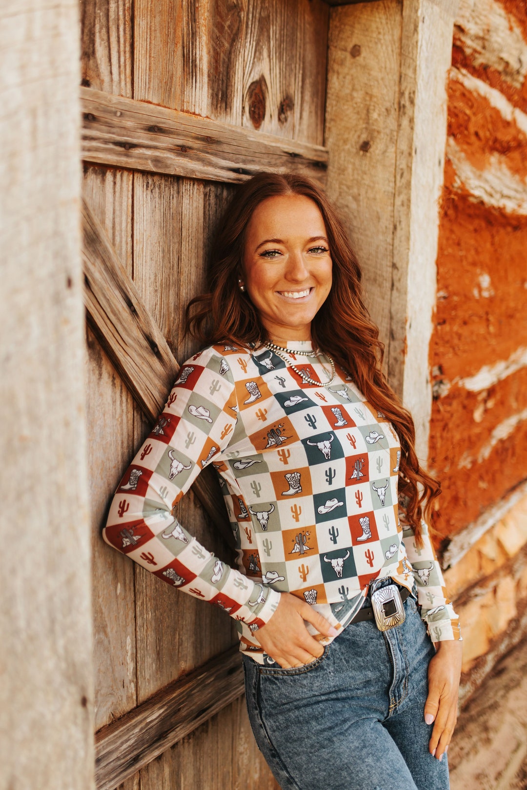 Desert Longhorn Long Sleeve Mesh Top - Etsy