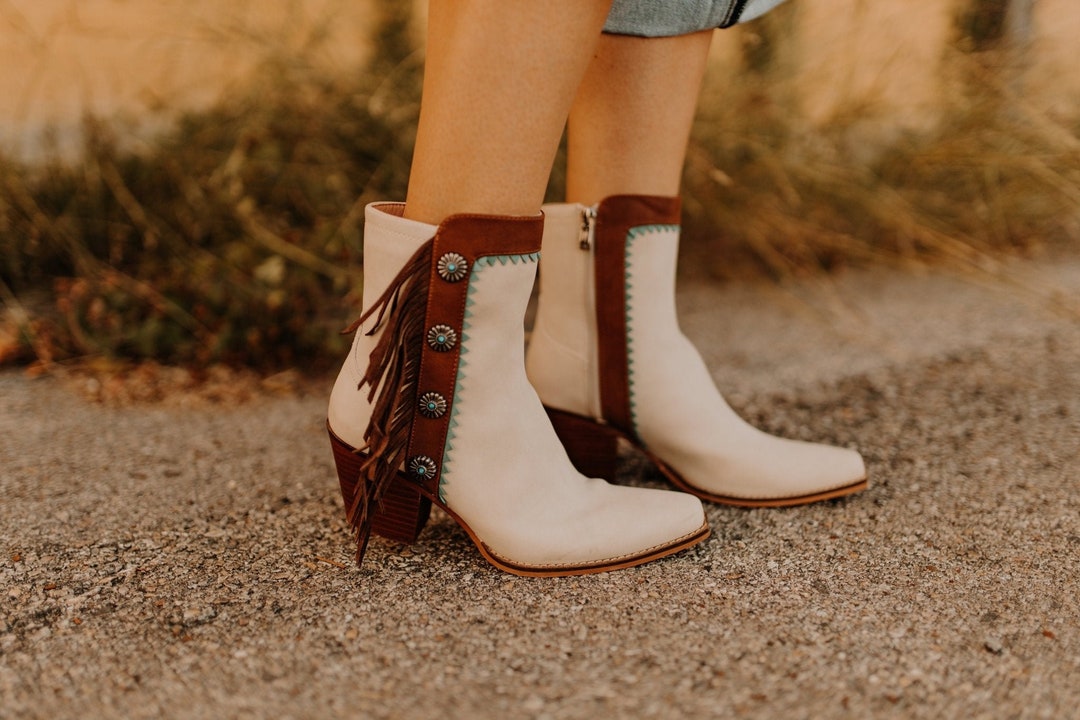 Concho Fringe Western Boots - Etsy