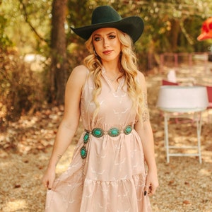 Beige Longhorn Skull Tiered Sleeveless Dress - Etsy