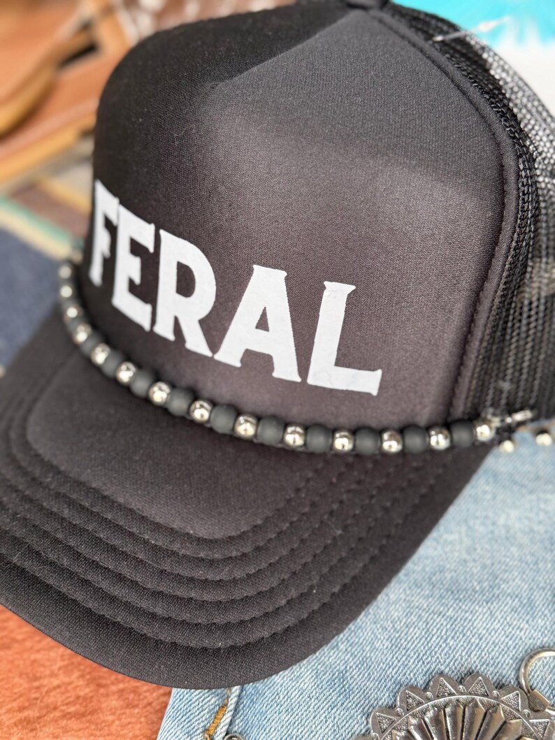 Black and Silver Beads Hat Chain - Etsy
