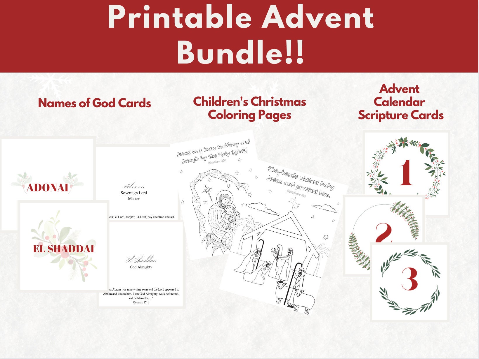 INSTANT DOWNLOAD! Printable Advent Bundle - Christmas Activities for ...