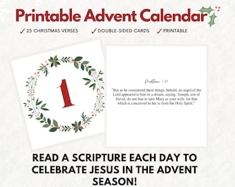 PRINTABLE Bible Verse Advent Cards ESV 2.5x3.5 Christmas Printable ...