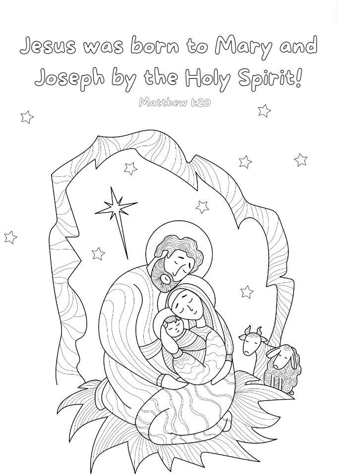 NATIVITY COLORING PAGES | Digital Download Children's Coloring Book - Etsy