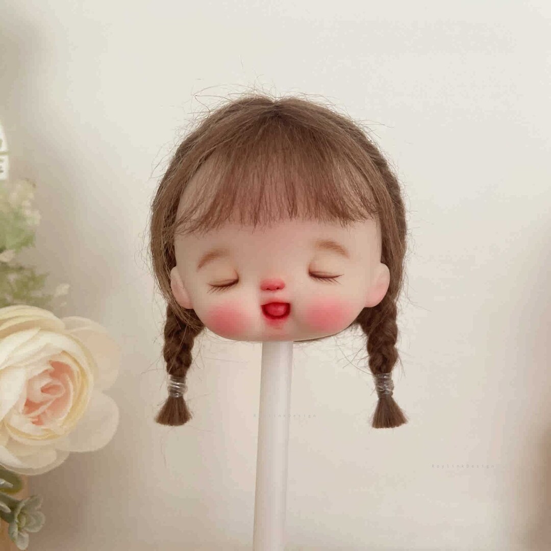 Kawaii Mohair Brown OB11 Doll Wigs 5-6",ob11 Hair,obistu 11 Mohair Wig,ob11 Doll Wig,ob11 Doll ...