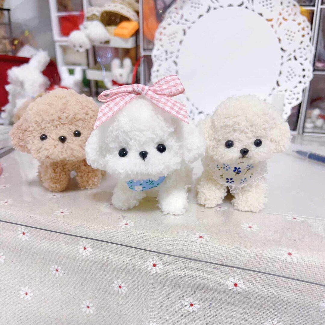Dolls Miniature White Teddy Dog Pet,mini Dog for Ob11 1/6 Bjd Doll ...