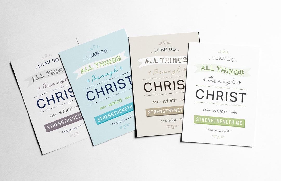 Philippians 4:13 Scripture Quote Bundle, Printable Wall Art, Bible ...