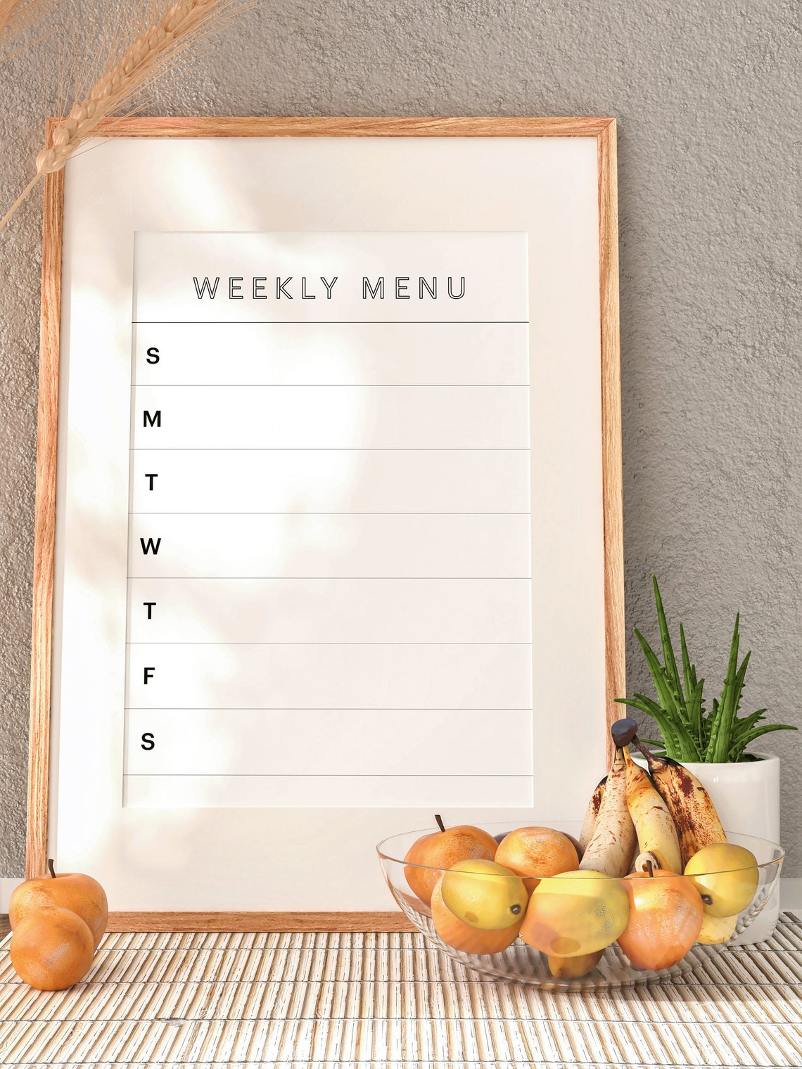 Printable Weekly Menu, Digital Menu, Meal Planning Board, Printable ...