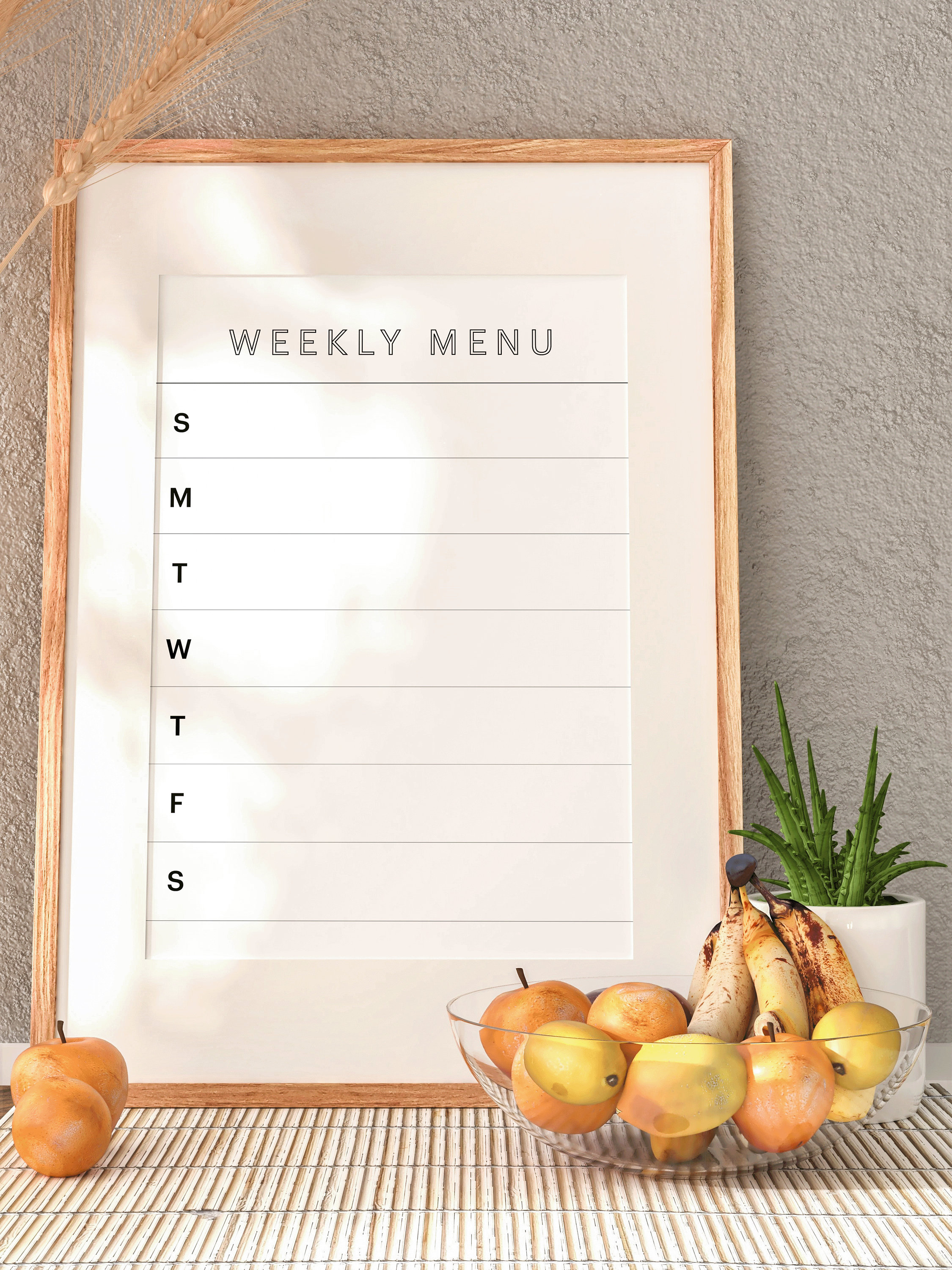 Printable Weekly Menu, Digital Menu, Meal Planning Board, Printable ...