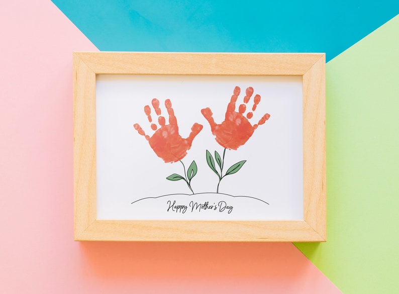 Mother's Day Flower Handprint Bundle, Personalized Mother's Day Gift ...