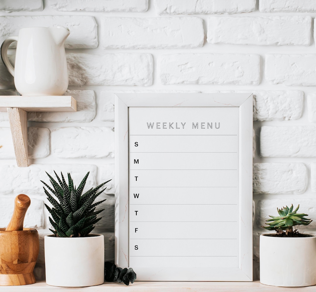Printable Weekly Menu, Digital Menu, Meal Planning Board, Printable ...