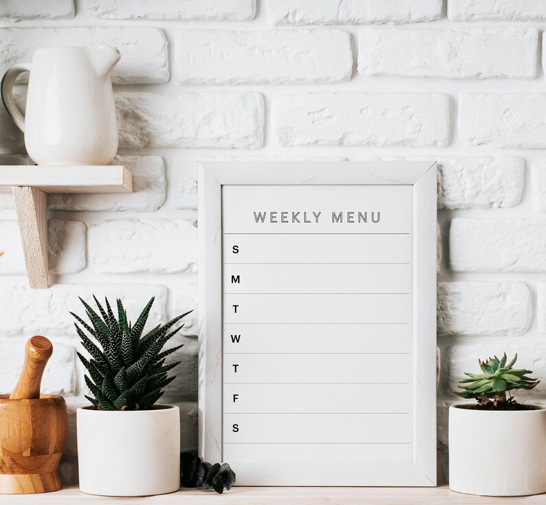 Printable Weekly Menu, Digital Menu, Meal Planning Board, Printable ...