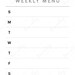 Printable Weekly Menu, Digital Menu, Meal Planning Board, Printable ...