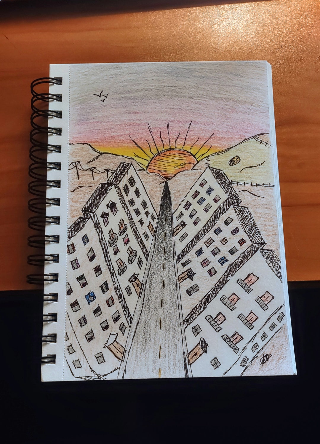 Suburb & Sunset Views Drawing - Etsy