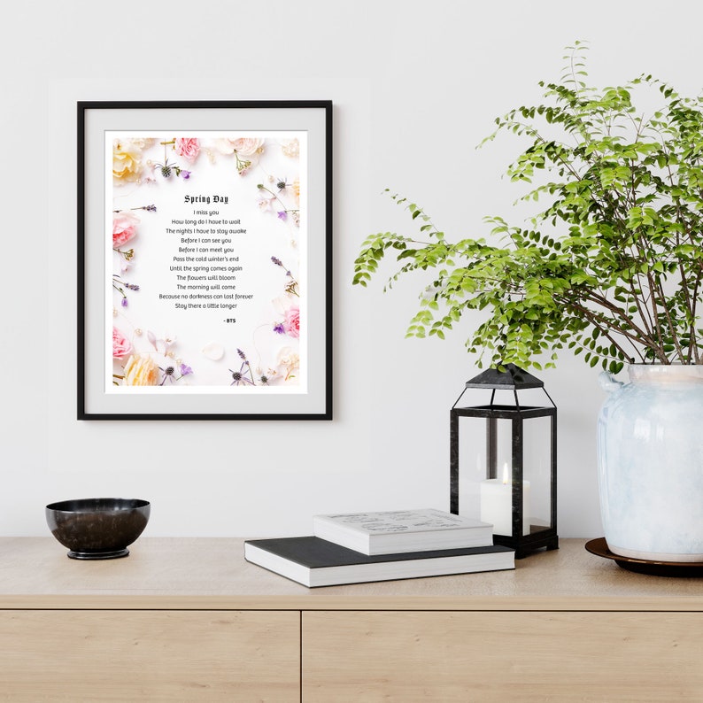 BTS Spring Day Poster, Spring Day BTS, Spring Day Lyrics Poster, BTS ...