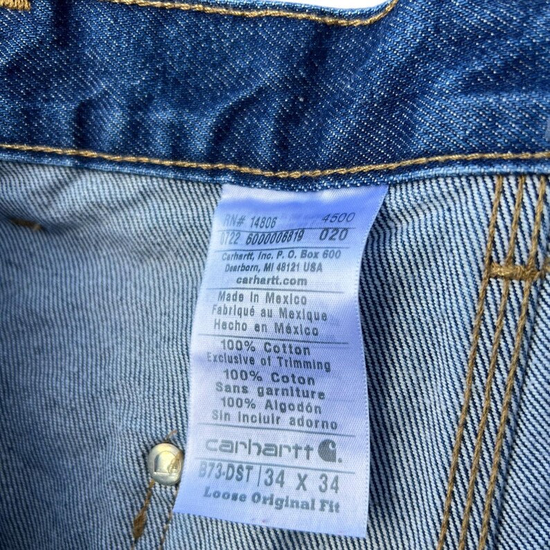 Y2K Carhartt B73-DST Carpenter Jeans Loose Original Fit 34x34 Skater ...