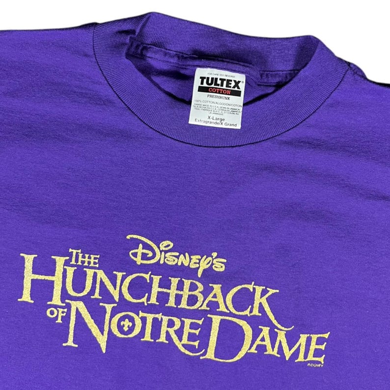 Vintage 90s Tultex Disney’s Hunchback of Notre Dame Purple Movie Promo ...