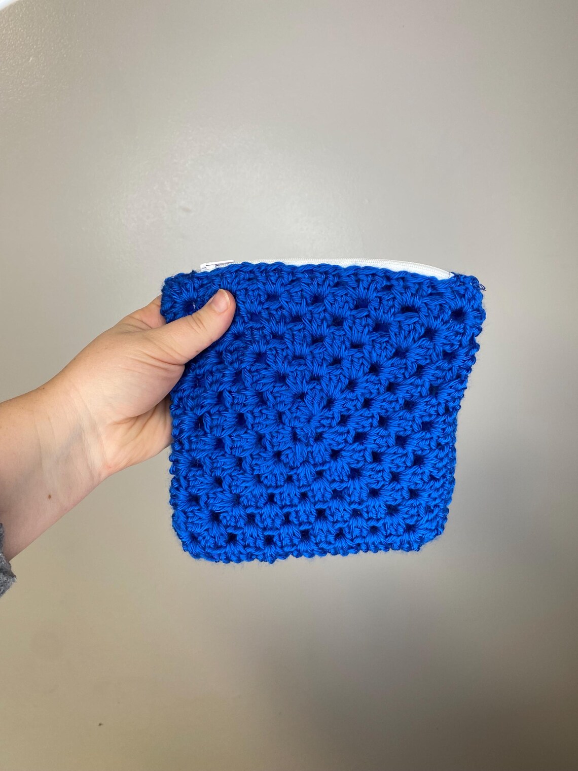 Handmade Crochet Granny Square Zipper Pouch Crochet Coin Purse Small ...