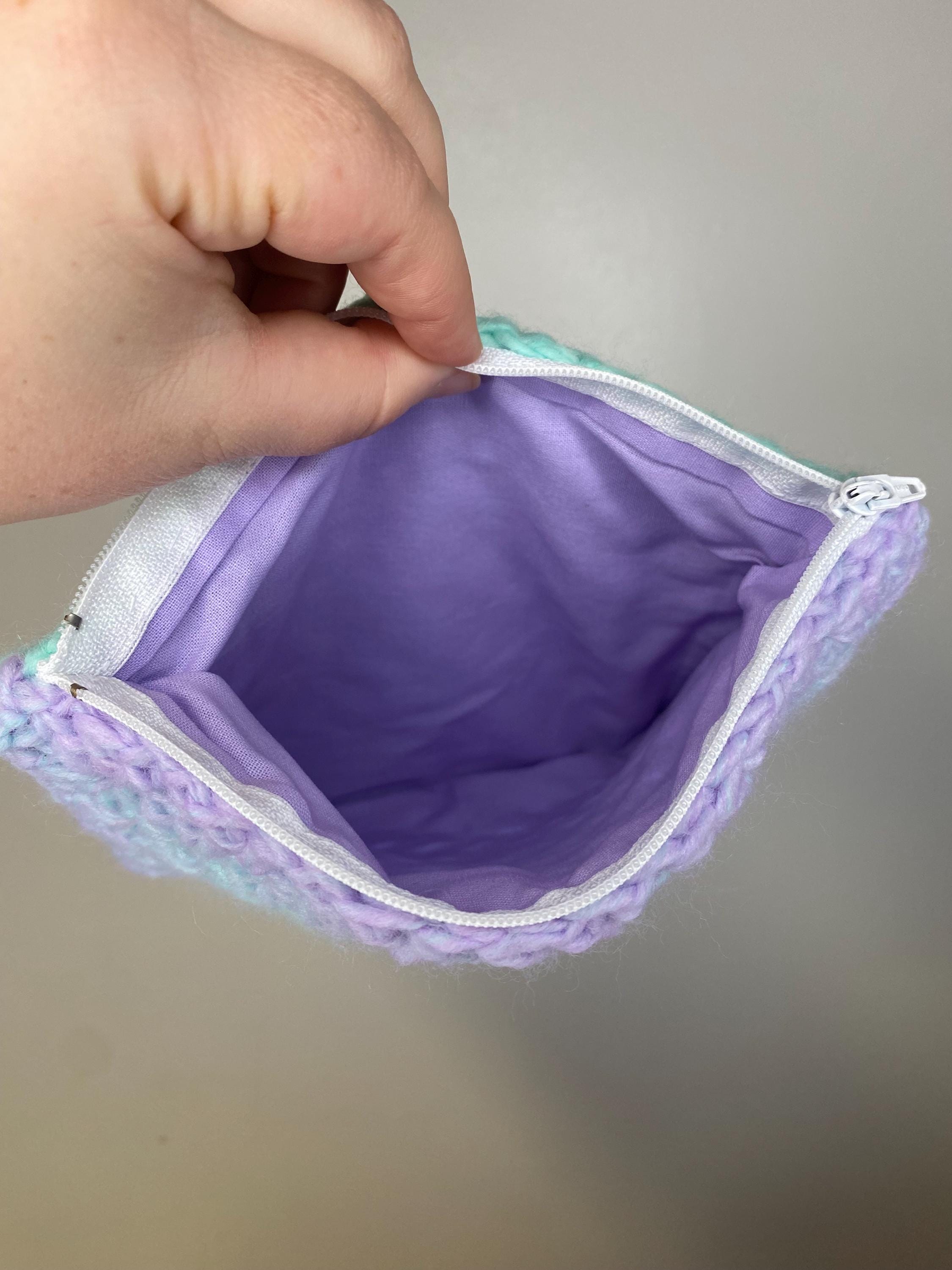 Handmade Crochet Granny Square Zipper Pouch Crochet Coin Purse Small ...