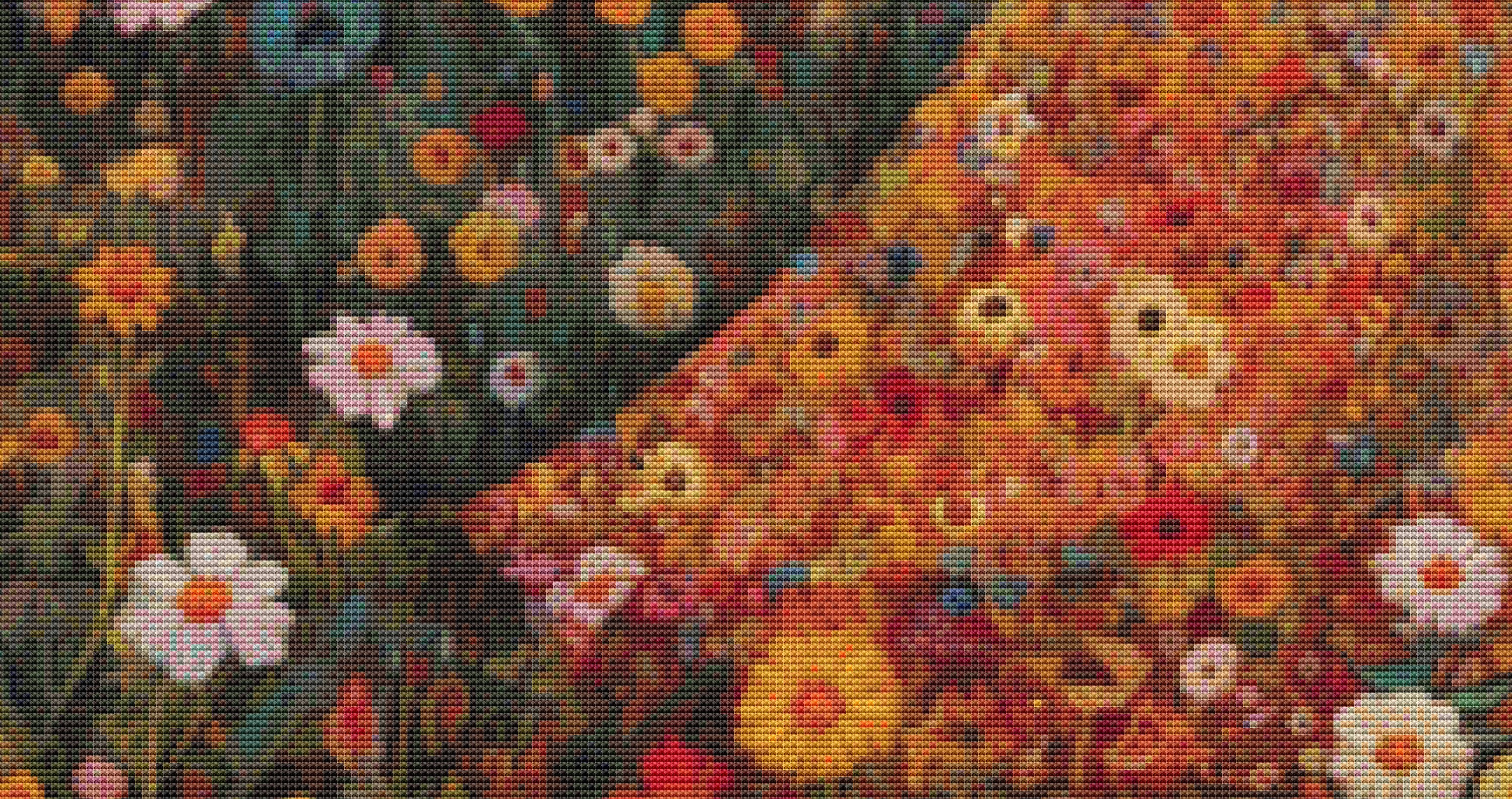 Woman in a Field of Flowers 1 Cross Stitch Pattern by Eder Jose Rosa ...