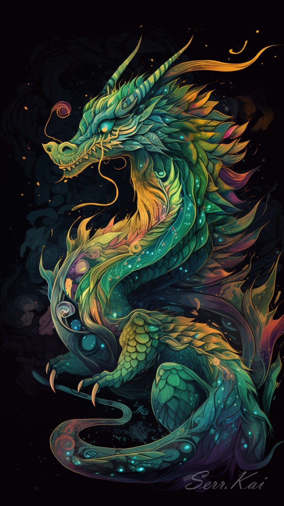 Chakra Dragon Cross Stitch Pattern by Serr.kai A Quill & Ink (digital ...