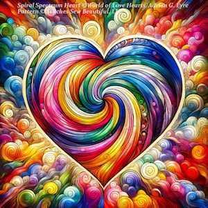Spiral Spectrum Heart (small) Cross Stitch Pattern by World of Love ...