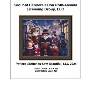 Kool Kat Carolers Cross Stitch Pattern by Don Roth/ansada Art Licensing ...