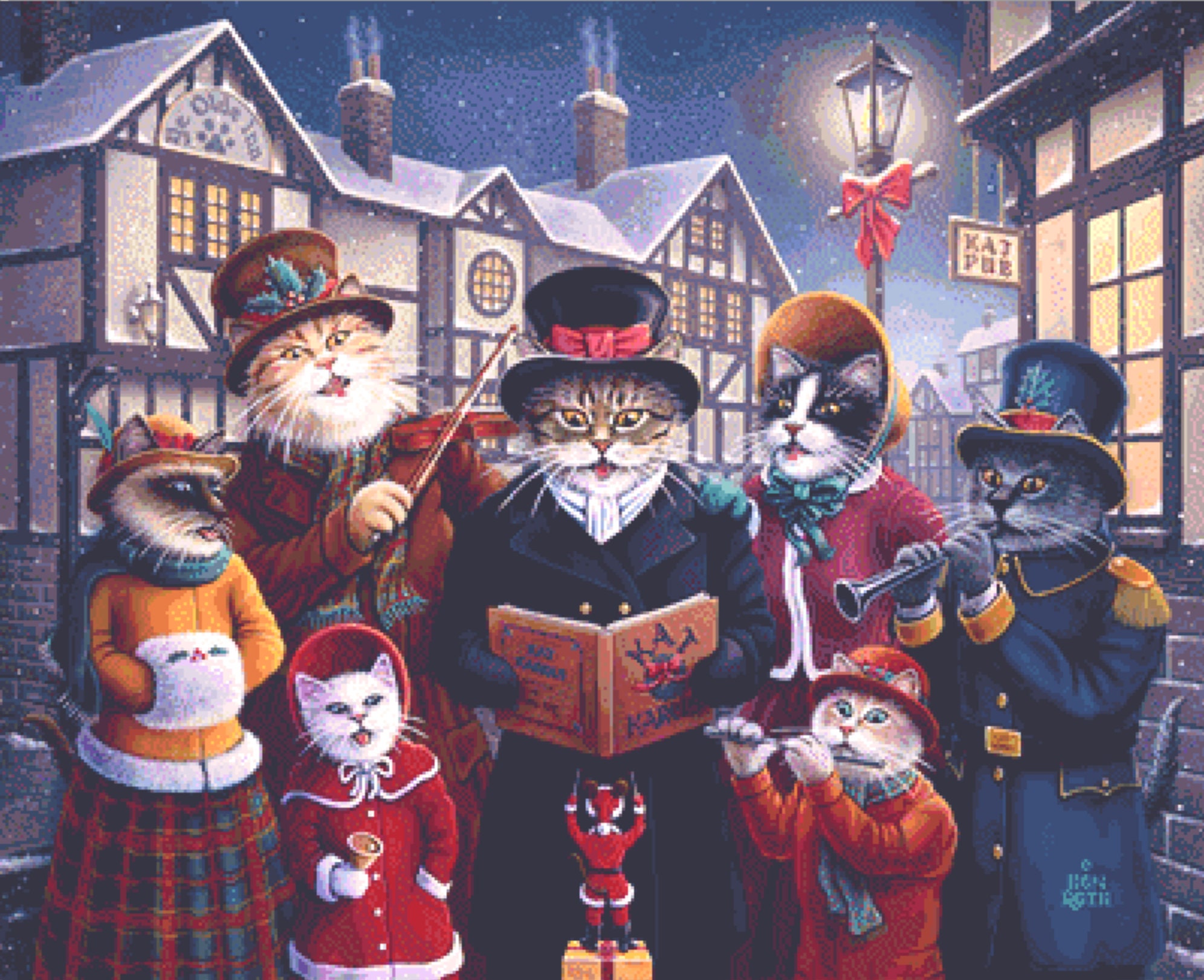 Kool Kat Carolers Cross Stitch Pattern by Don Roth/ansada Art Licensing ...