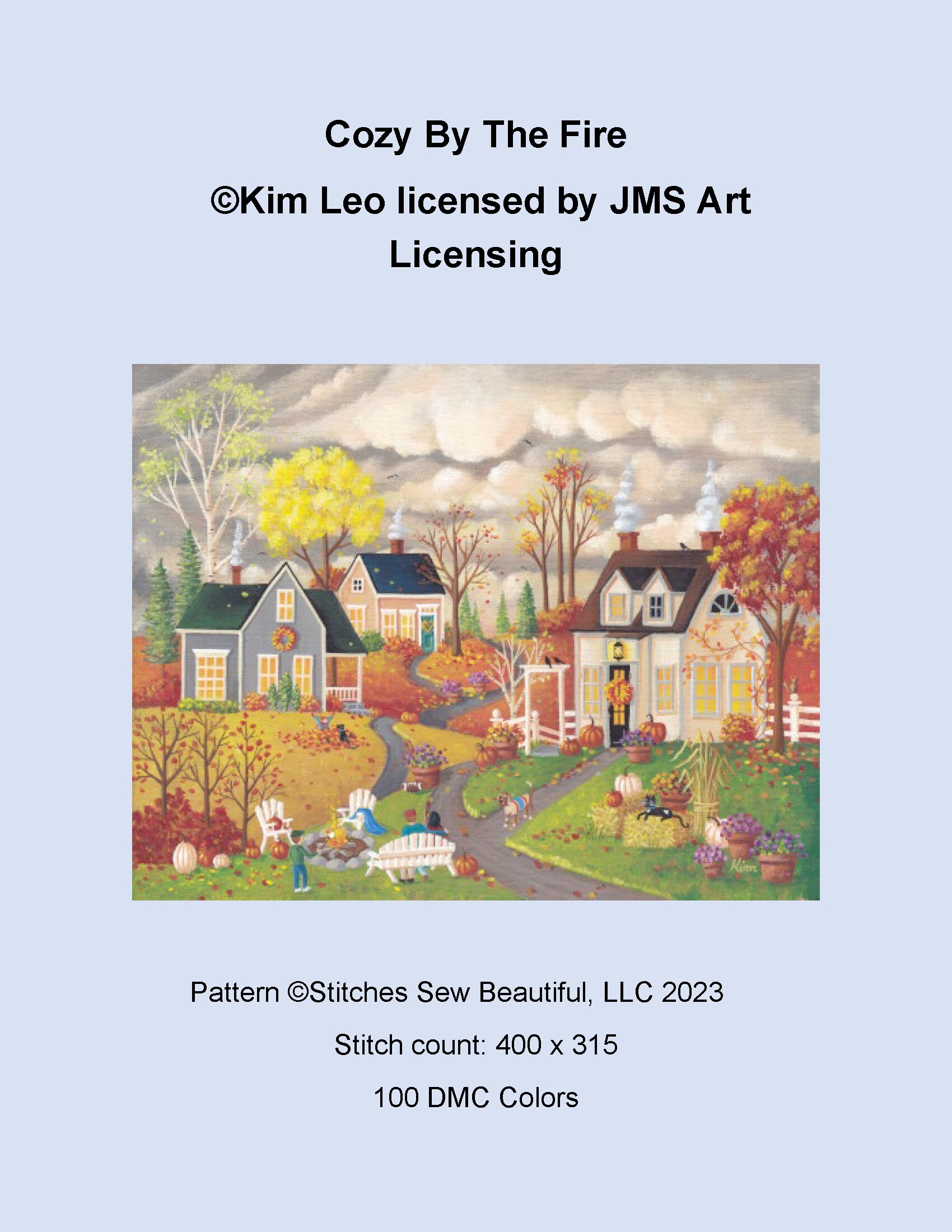 Cozy by the Fire Cross Stitch Pattern by Kim Leo Licensed by JMS Art ...