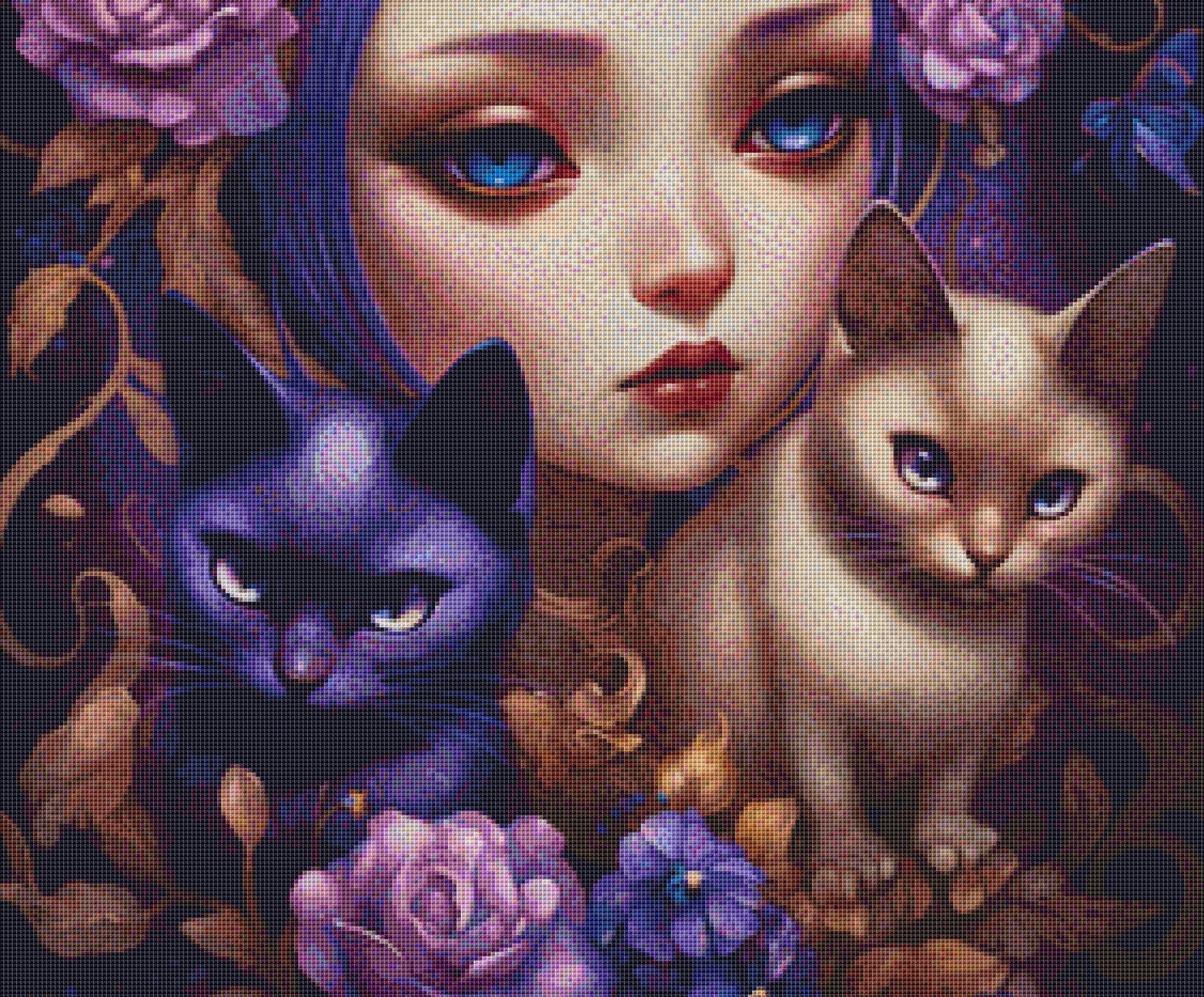 Mystical Cat Girl 9 Cross Stitch Pattern by Dutchladymysticart (digital ...