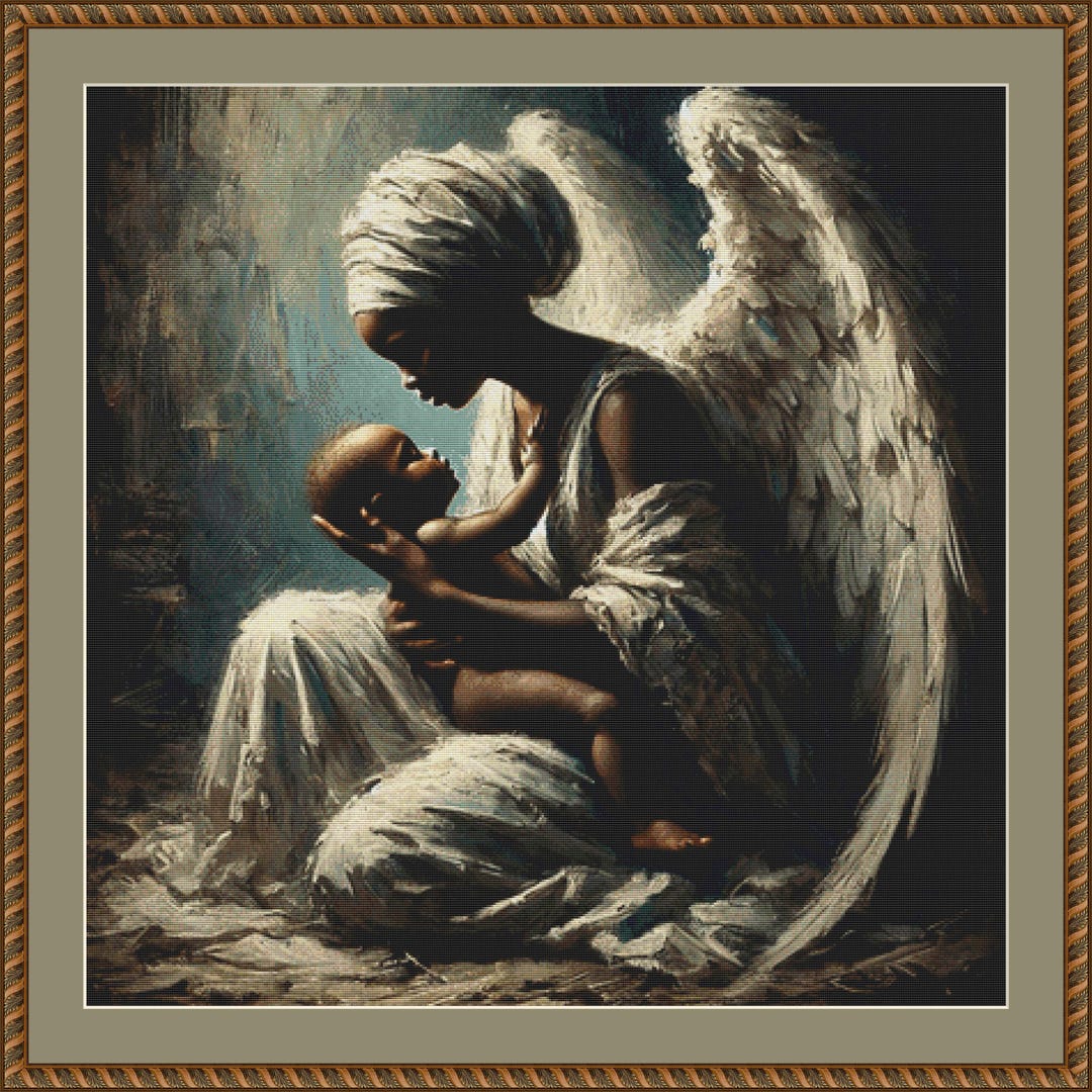 Guardian Angel Counted Cross Stitch Pattern by Bryna T. Art & Design ...