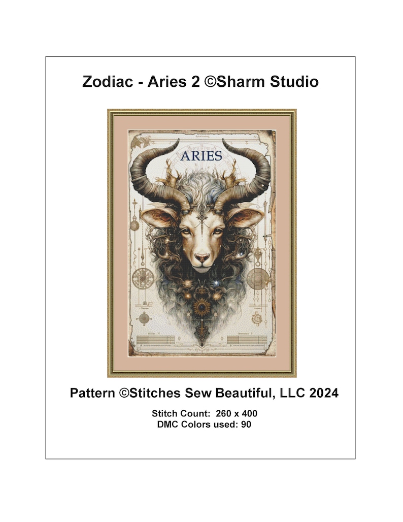 Zodiac - Aries 2 Cross Stitch Pattern by Sharmstudio - Etsy