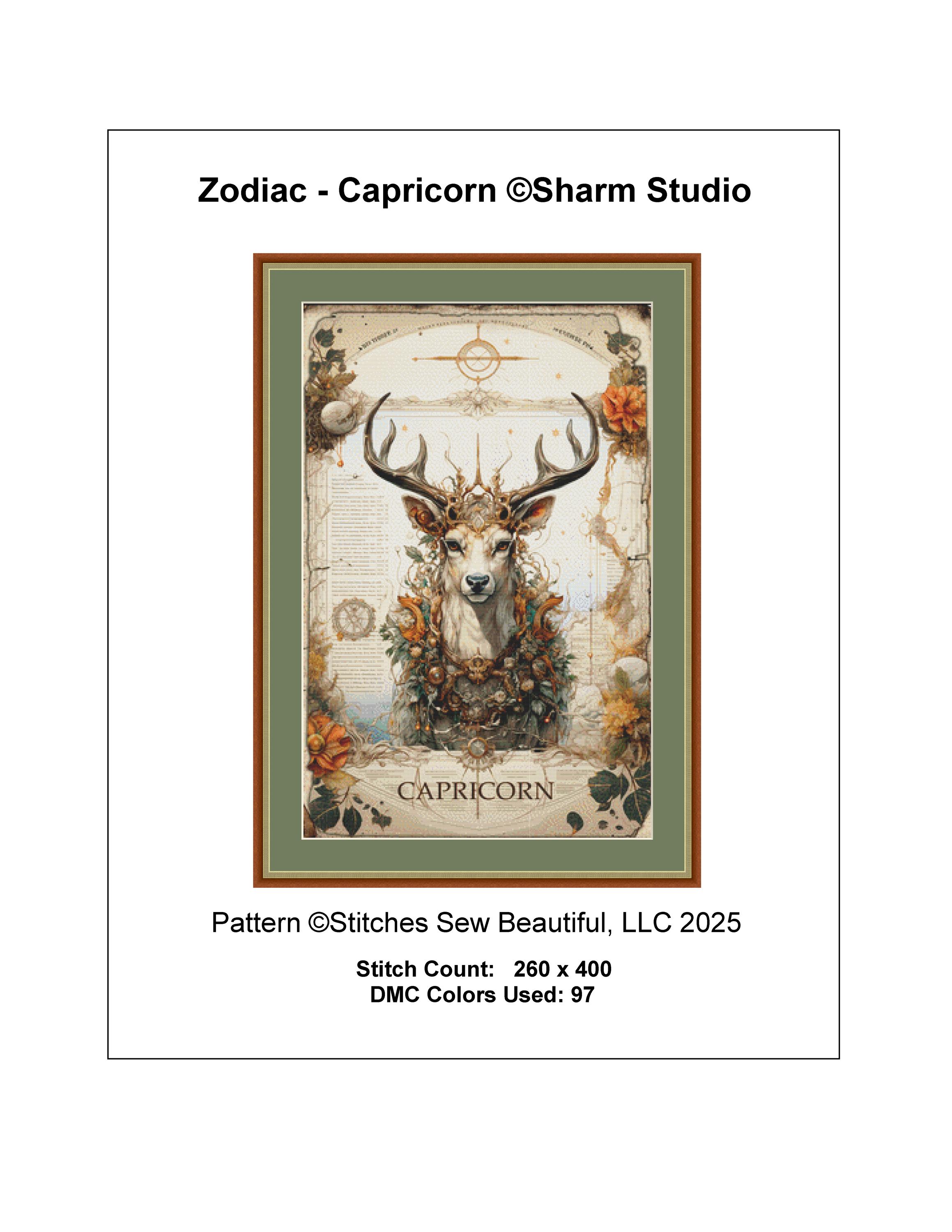 Zodaic - Capricorn Counted Cross Stitch Pattern by Sharm Studio ...