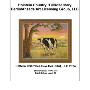 Holstein Country H Cross Stitch Pattern by Rose Mary Berlin/ansada Art ...