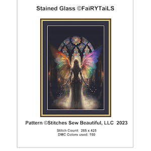 Stained Glass Cross Stitch Pattern by Fairytails (digital Format) - Etsy