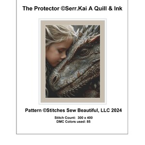 The Protector Cross Stitch Pattern by Serr.kai A Quill & Ink digital ...