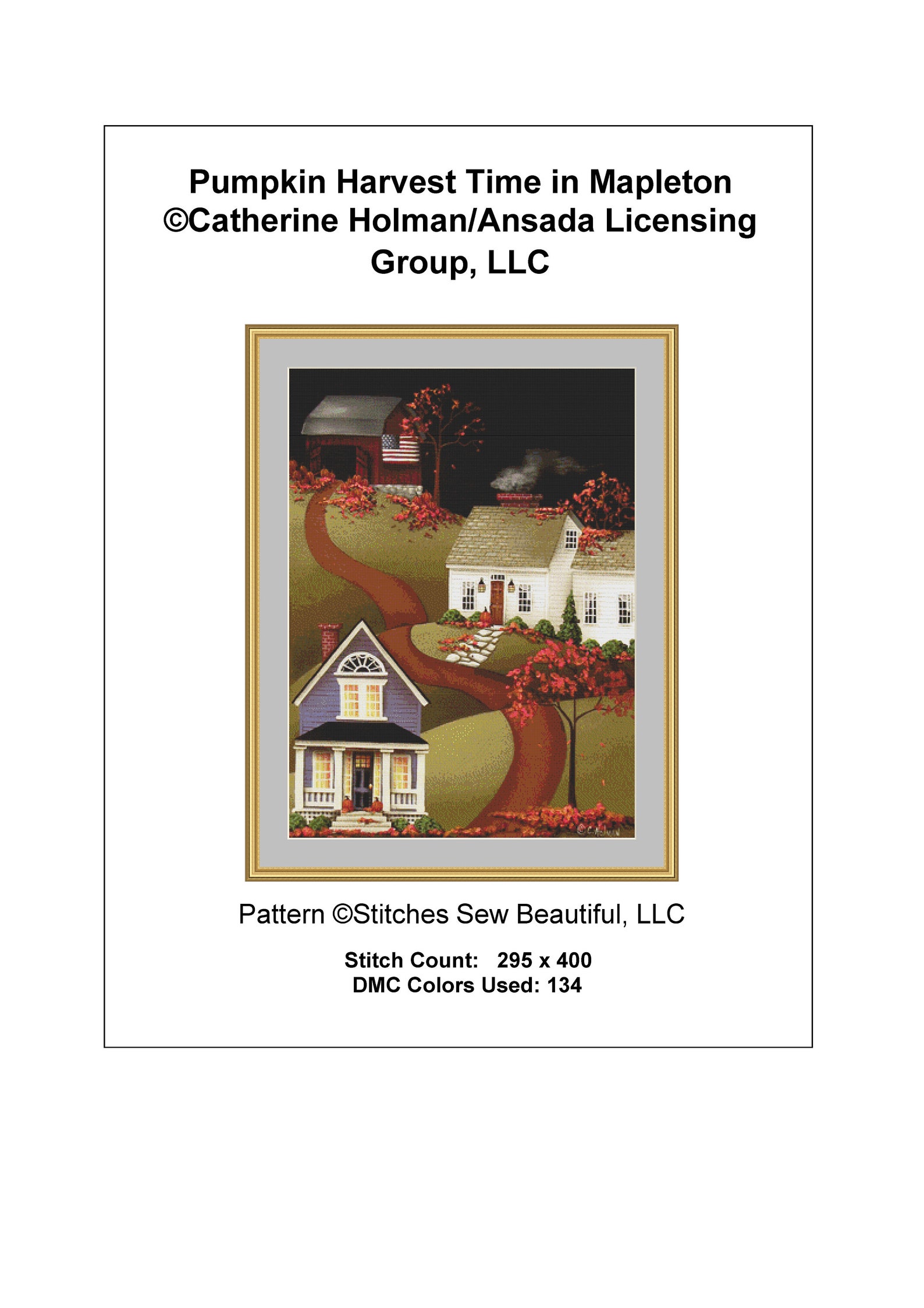 Pumpkin Harvest Time in Mapleton Cross Stitch Pattern by Catherine ...