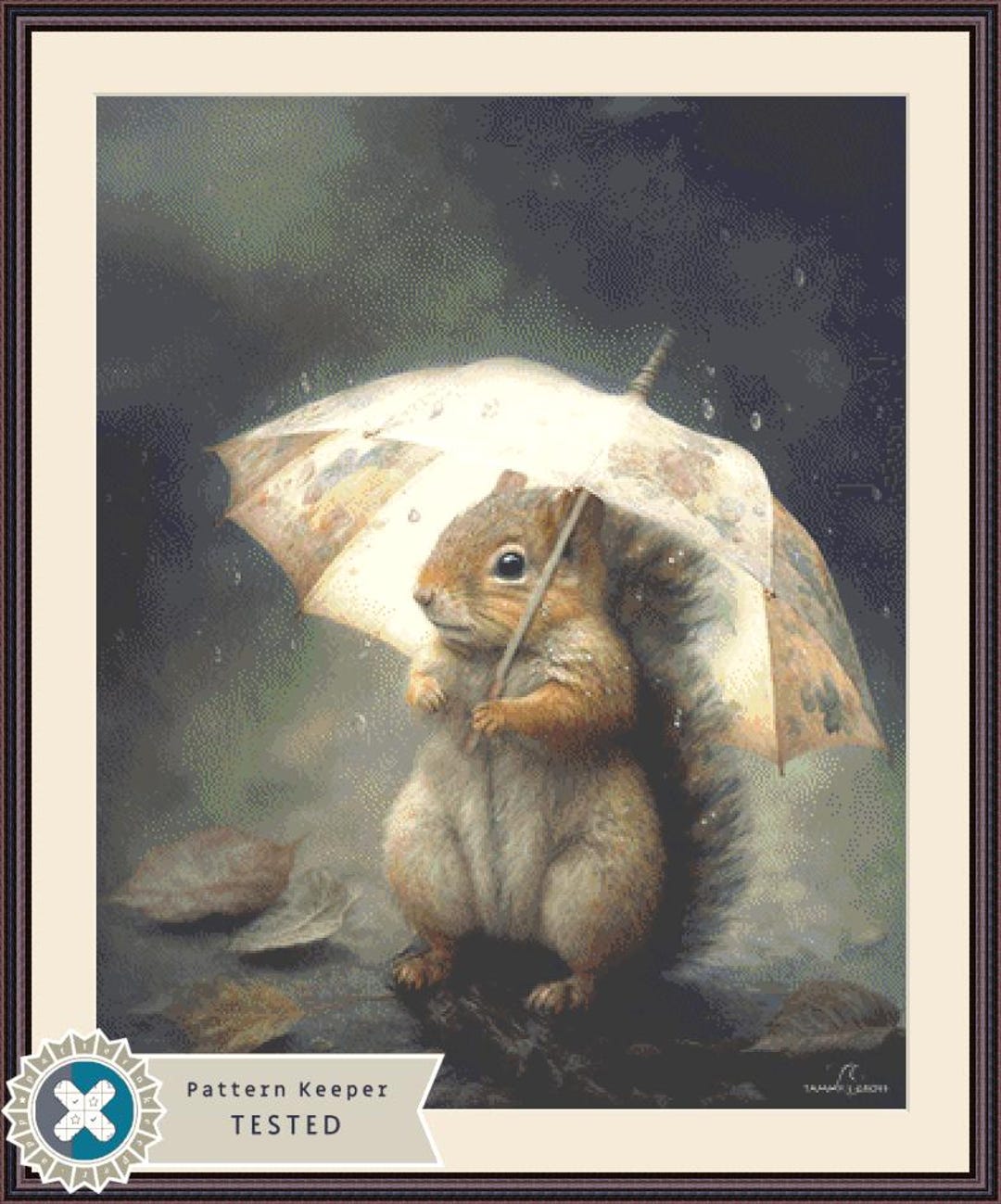 Chippy in the Rain Counted Cross Stitch Pattern by Tammy L Gross ...