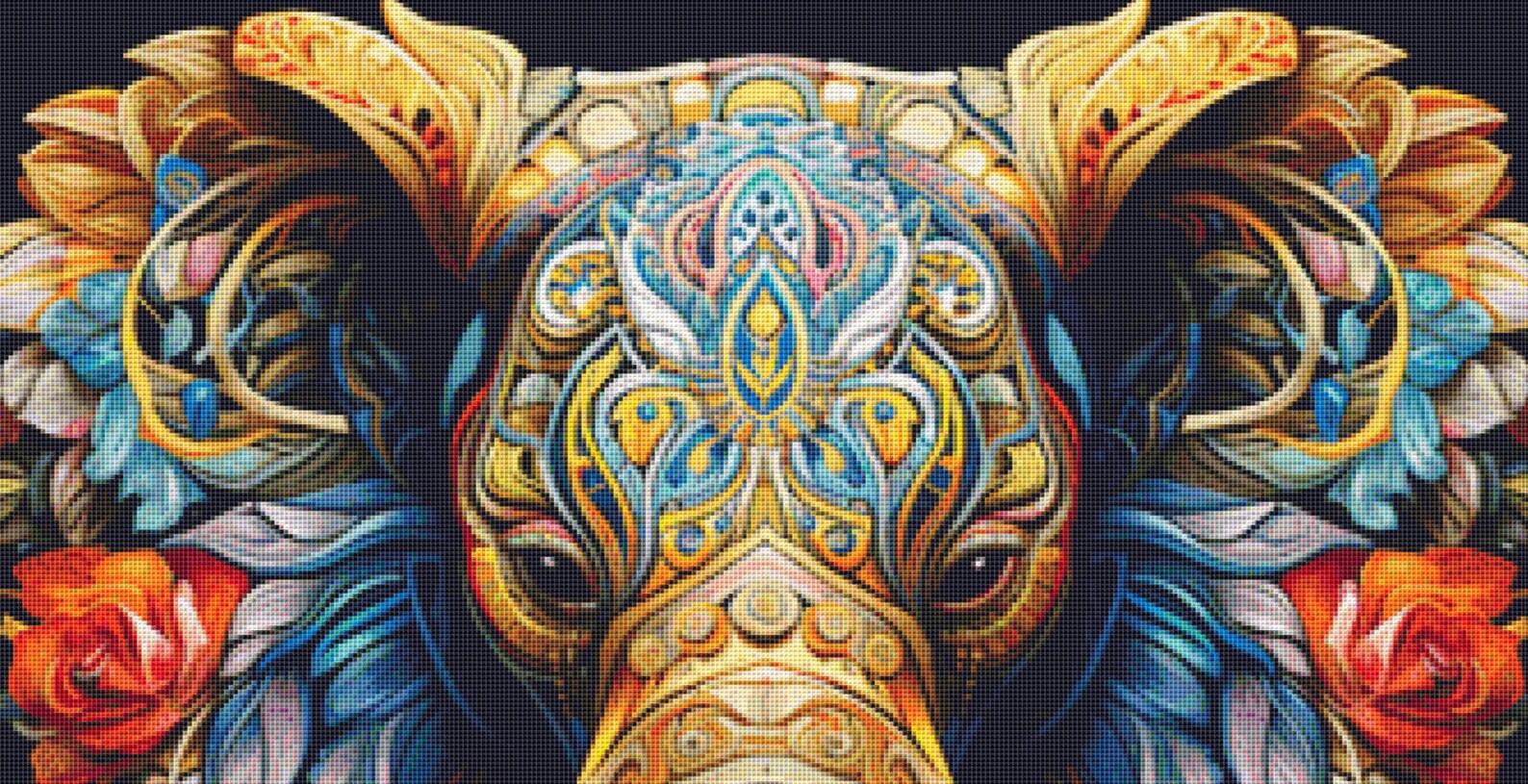 Elephant in Colors (max Color) Cross Stitch Pattern by Eder Jose Rosa ...