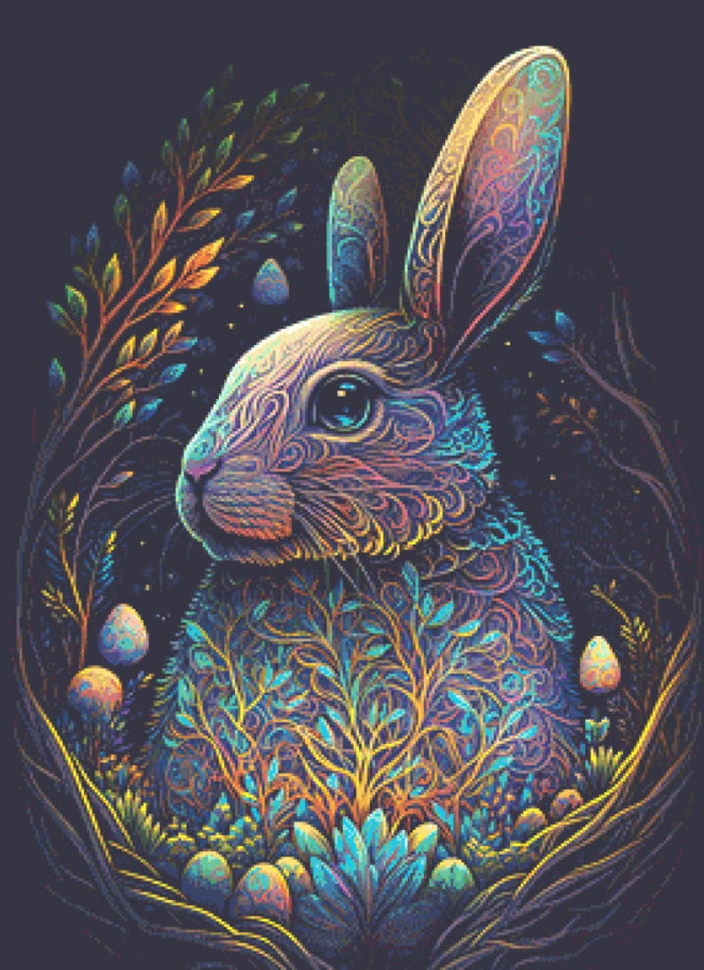 Colorful Bunny Cross Stitch Pattern by Digital Art Club AU digital ...